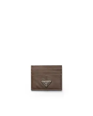 Prada Leather Card Holder - Grey