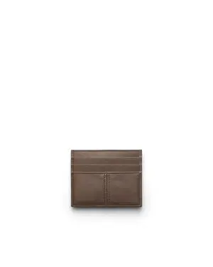 Prada Leather Card Holder - Grey
