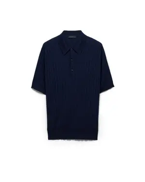 Prada Cashmere And Silk Polo Shirt - Blue