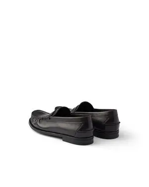Prada Antiqued Leather Loafers - Black