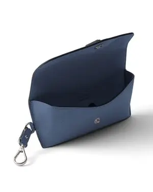 Prada Saffiano Leather Eyeglasses Case With Snap Hook