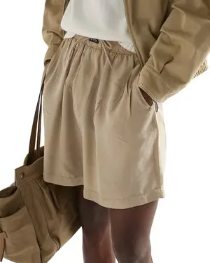 Prada Silk Blend Shorts With Vintage Finish