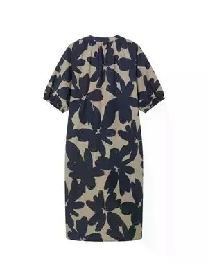 MEIMEIJ Floral Print Belted Midi Dress - Blue