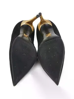 LOUIS VUITTON Suede Pointed-toe Stiletto Pumps - Black