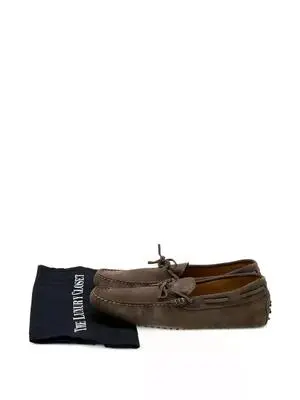 TOD'S Suede Bow Loafers