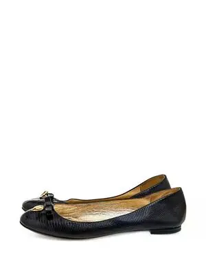 Dolce & Gabbana Lizard-embossed Bow Ballet Flats