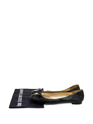Dolce & Gabbana Lizard-embossed Bow Ballet Flats