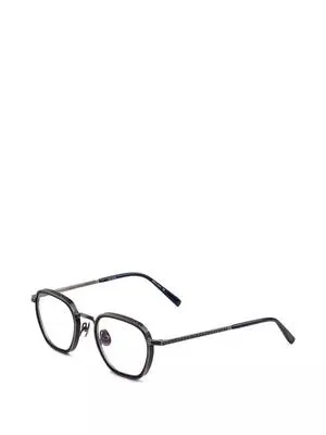 Matsuda Engraved Geometric-frame Eyeglasses - Blue