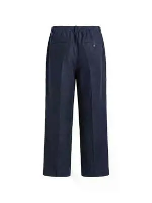 Jacquemus Navy Pleated Tailored Trousers - Blue