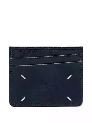 MAISON MARGIELA Crackled-leather Four Stitches Card Holder - Blue