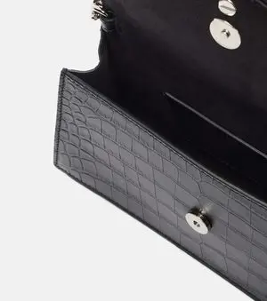 Alexander McQueen Skull Croc-effect Leather Clutch