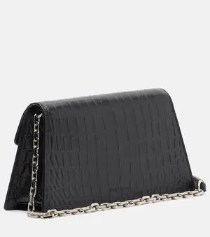 Alexander McQueen Skull Croc-effect Leather Clutch