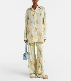 Alexander McQueen Oversized Floral Silk Shirt
