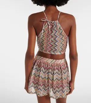 Missoni Zigzag Knit Cropped Halter Top