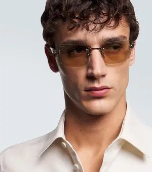 Gucci Tone Metal Rectangle Sunglasses