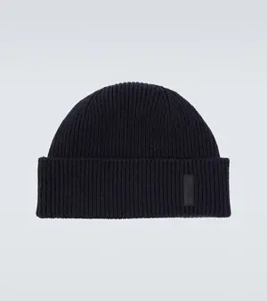 Giorgio Armani Ribbed-knit Cashmere Beanie - Blue