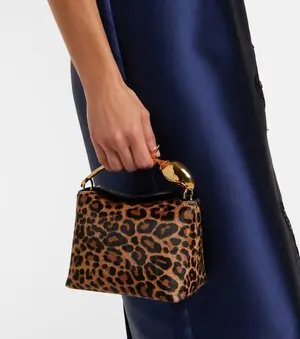Erdem Bloom Mini Calf Hair Top-handle Bag - Brown