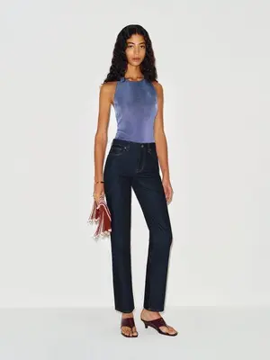 REFORMATION Leda Mid Rise Straight Leg Jeans In Denim - Blue