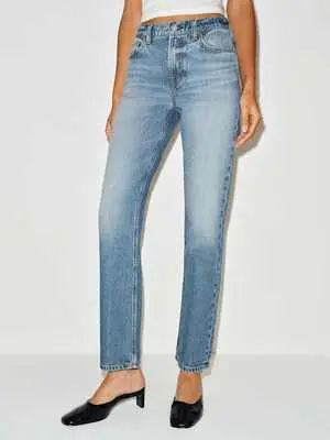 REFORMATION Leda Mid Rise Straight Long Jeans