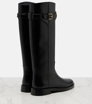 Valentino Garavani Vlogo Leather Knee-high Boots