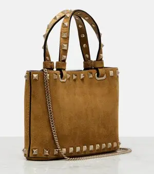 Valentino Garavani Rockstud Mini Suede Top-handle Bag