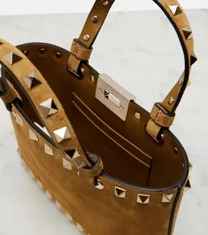 Valentino Garavani Rockstud Mini Suede Top-handle Bag