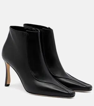 Manolo Blahnik Milleta Leather Ankle Boots
