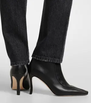Manolo Blahnik Milleta Leather Ankle Boots