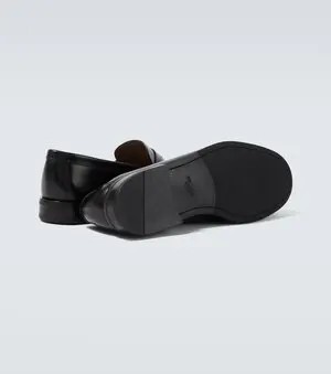 Prada Leather Penny Loafers - Black