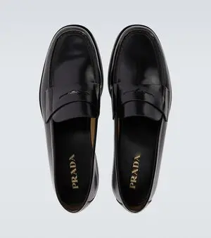Prada Leather Penny Loafers - Black