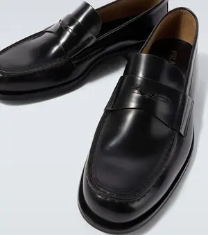 Prada Leather Penny Loafers - Black