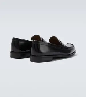Prada Leather Penny Loafers - Black
