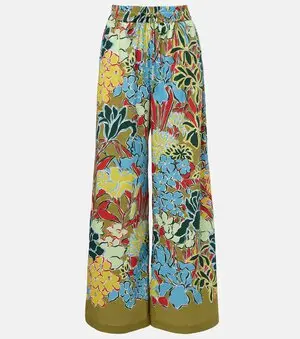 ALEMAIS Solstice Cotton-blend Wide-leg Pants - Multicoloured
