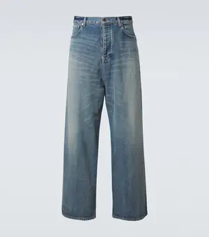 Balenciaga Distressed Wide-leg Jeans