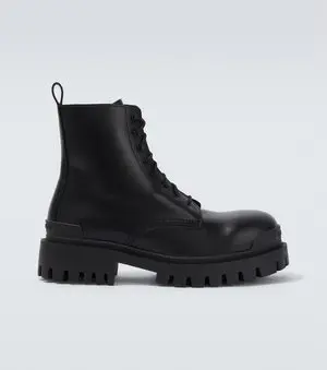 Balenciaga Combat Strike Leather Combat Boots