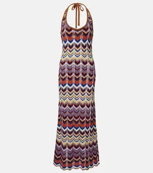 Faithfull The Brand Elisa Chevron Crochet Cotton-blend Maxi Dress - Multicoloured