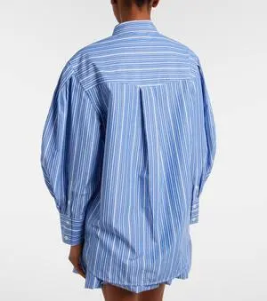 GANNI Striped Oversized Cotton Poplin Shirt