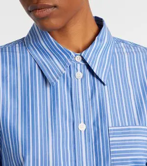 GANNI Striped Oversized Cotton Poplin Shirt