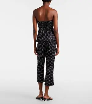 Faithfull The Brand Iria Polka Dot Capri Pants - Black