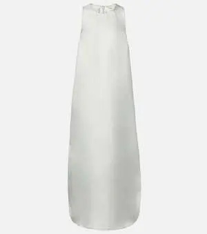 Loulou De Saison Paloma Silk Satin Maxi Dress - Turquoise