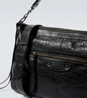 Balenciaga Le City Leather Shoulder Bag - Black