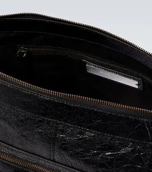 Balenciaga Le City Leather Shoulder Bag - Black
