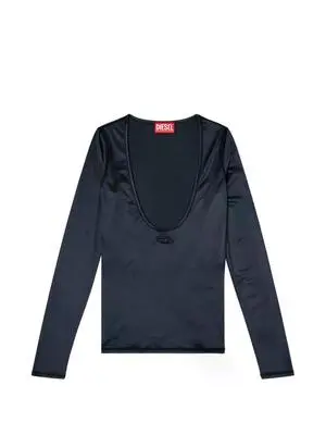DIESEL® Oval D Scoop-neck Long-sleeve Top