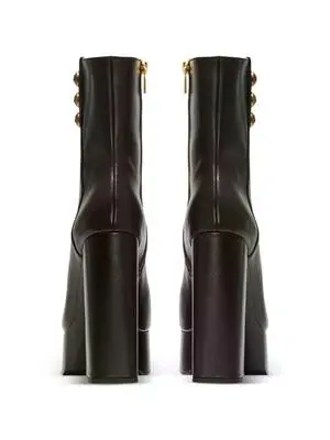 Balmain Calfskin Ankle Boots With Lion-head Detail
