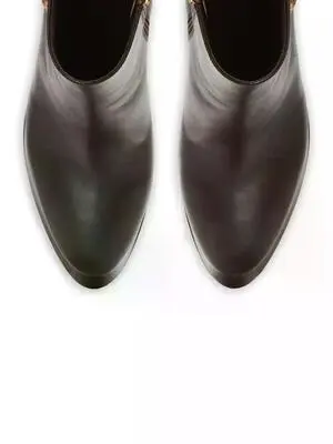 Balmain Calfskin Ankle Boots With Lion-head Detail