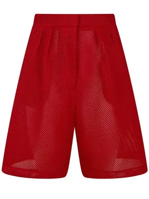 THE FRANKIE SHOP Marfa Mesh Pleated Bermuda Shorts