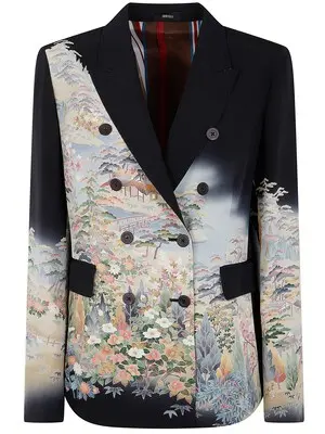IBRIGU Silk Kimono Jacket With Floral Motif - Multi