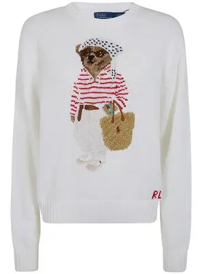 Polo Ralph Lauren Teddy Bear" Crewneck Sweater - White