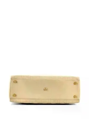 Dior Vintage Lady Bag Cannage Quilt Lambskin Large Satchel - Yellow