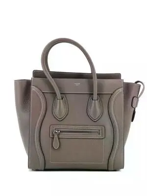 Celine Luggage Bag Grainy Leather Micro Tote Bag - Grey